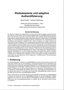 Risikobasierte und adaptive Authentifizierung - Prof. Pohlmann