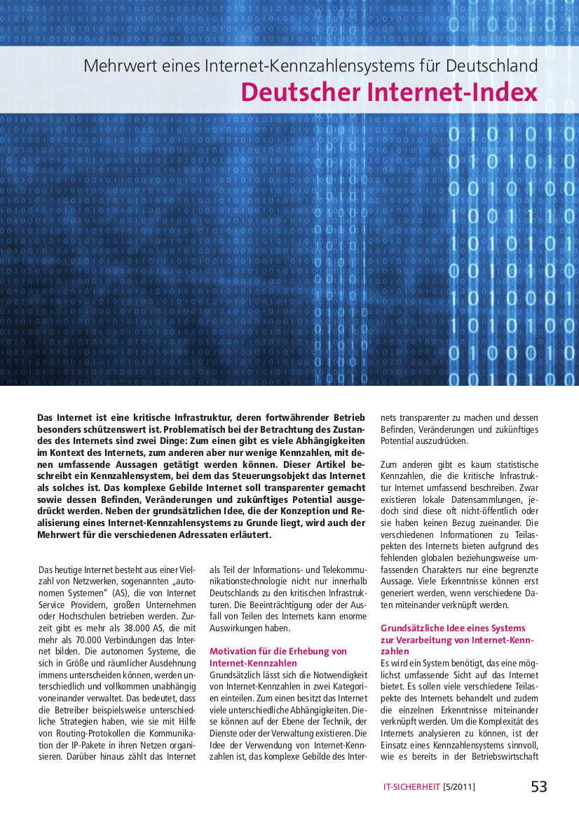 Mehrwert eines Internet-Kennzahlensystem für Deutschland