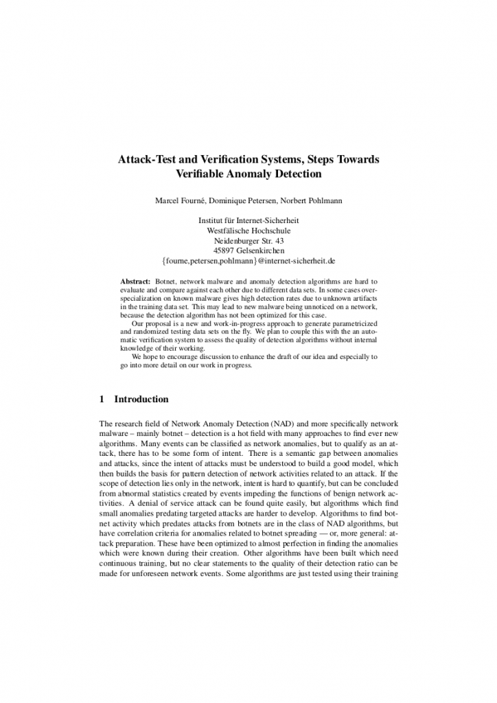 Attack-Test and Verification Systems, Verifiable Anomaly...